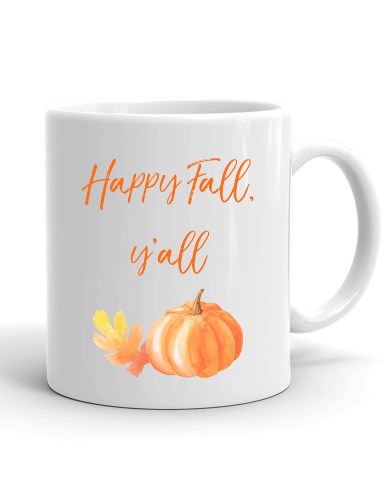 Happy Fall Y'all Mug ~ Fall Mug ~ Leaves Falling ~ Pumpkin Mug ~ Hello ...
