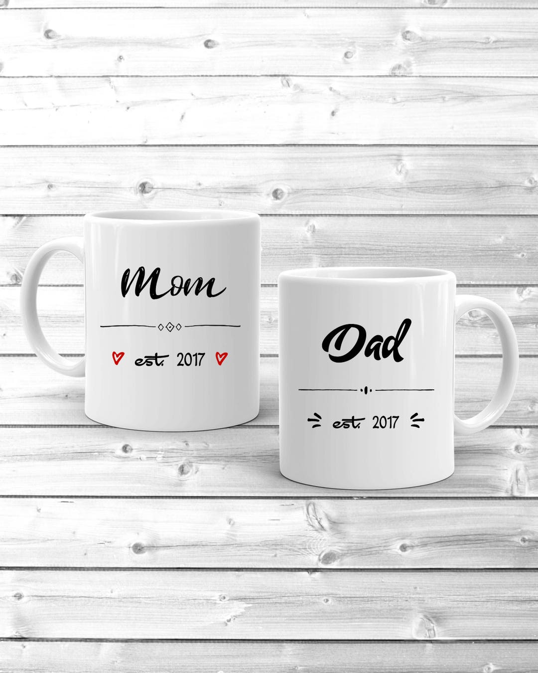 New Parents Mugs ~ Parents to Be Mugs ~ Pregnancy Reveal ~ Gift for New ...