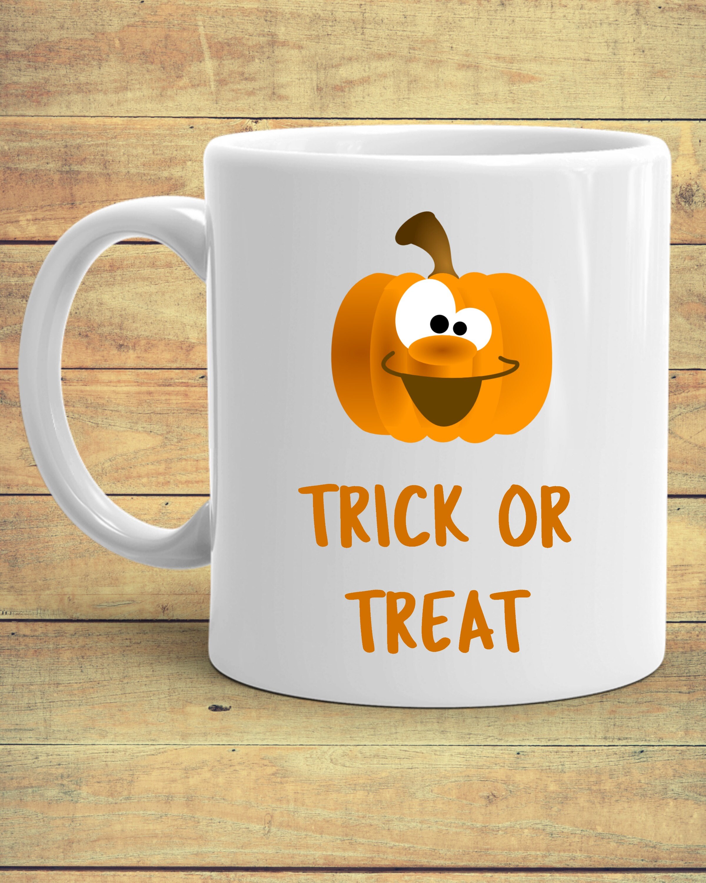 Funny Pumpkin Mug Trick or Treat Halloween Mug Gift for Halloween Fall ...
