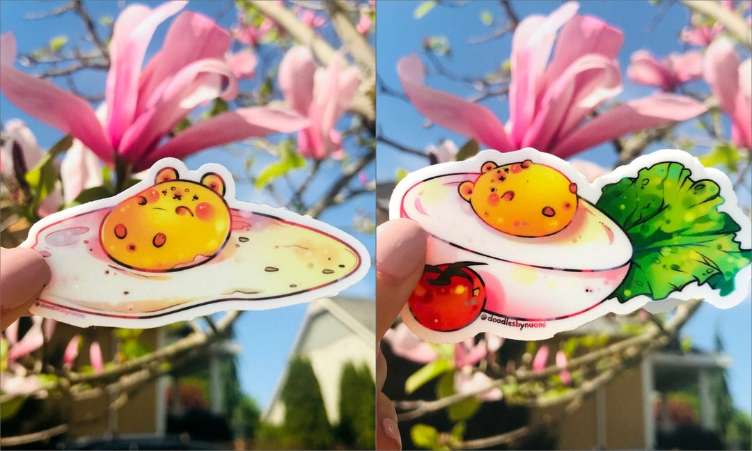 Cute Egg Stickers Food Sticker Cute Vinyl Sticker Cute - Etsy