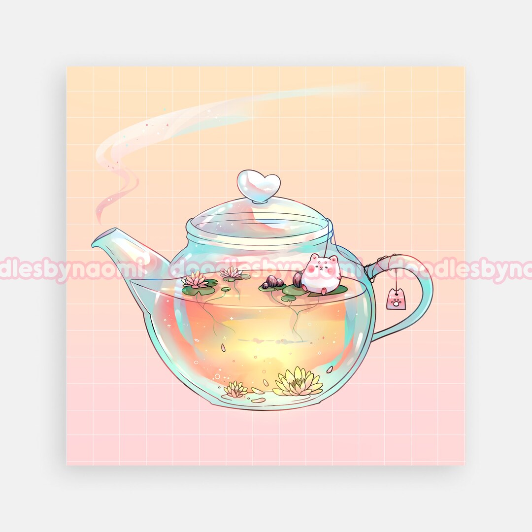 Afternoon Tea Art Print | Teapot Art Print | Food Art Print | Cute Art ...