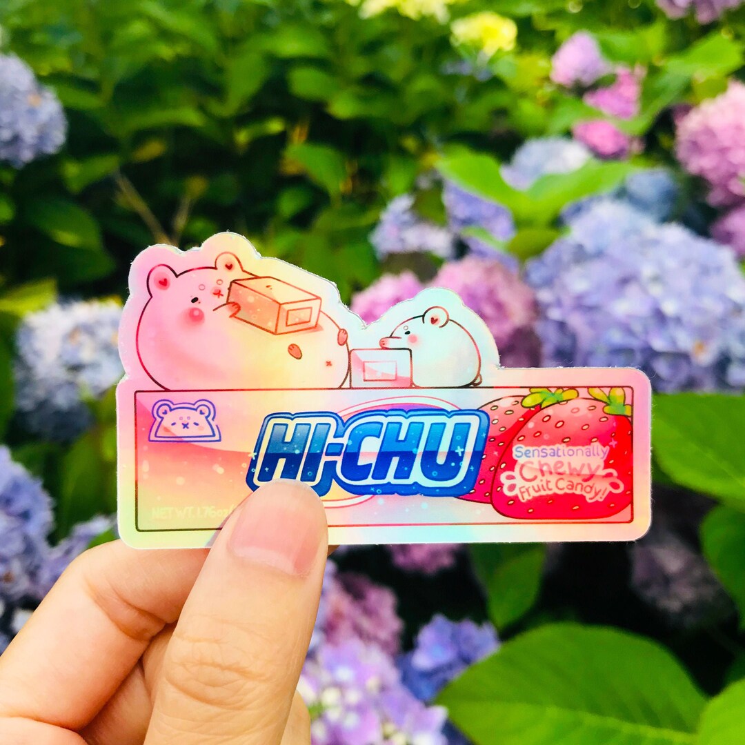 Holographic Hi-chew Sticker | Cute Snack Sticker | Cute Vinyl Sticker ...