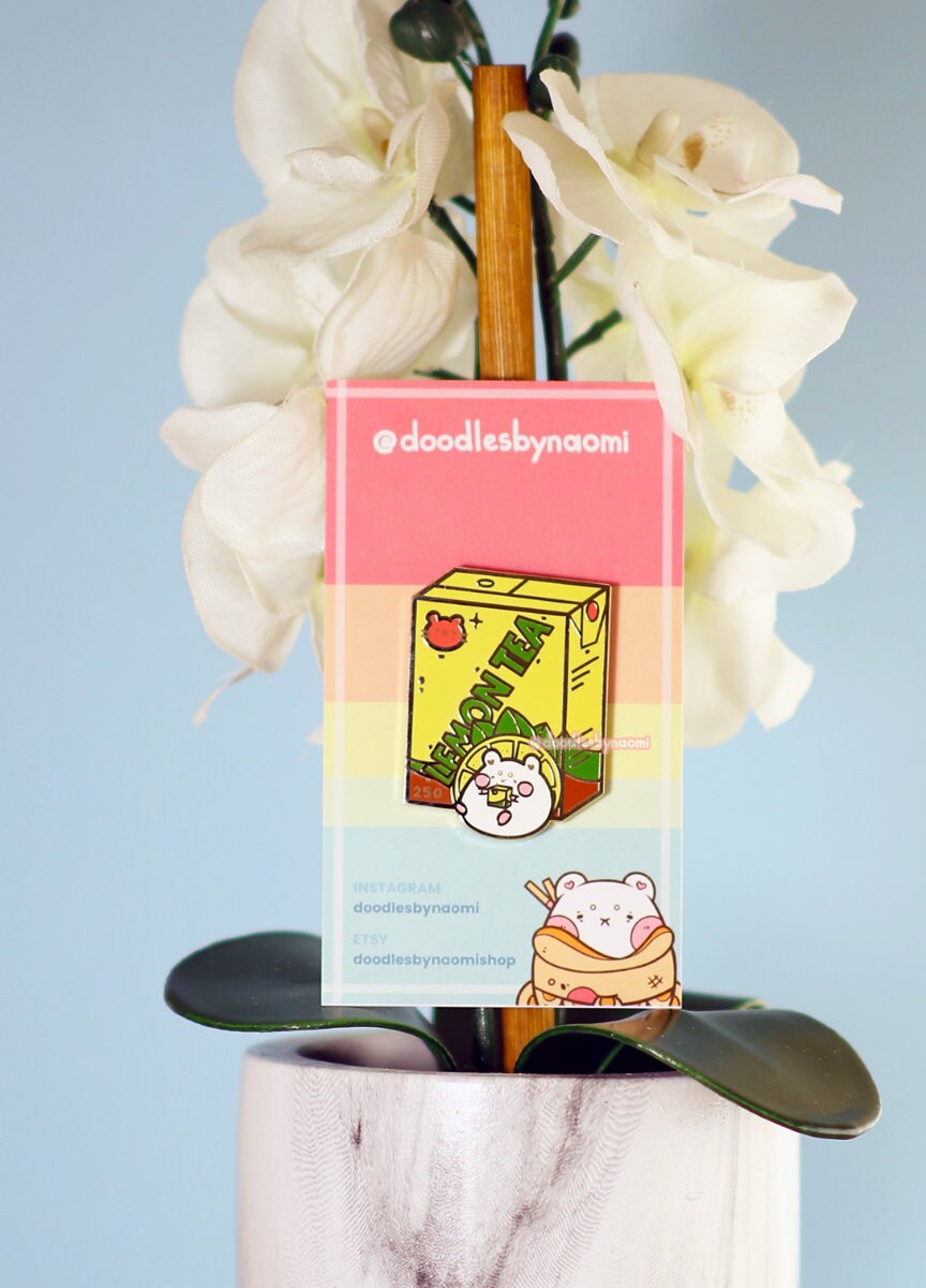 Lemon Tea Enamel Pin Cute Enamel Pin Snack Enamel Pin | Etsy
