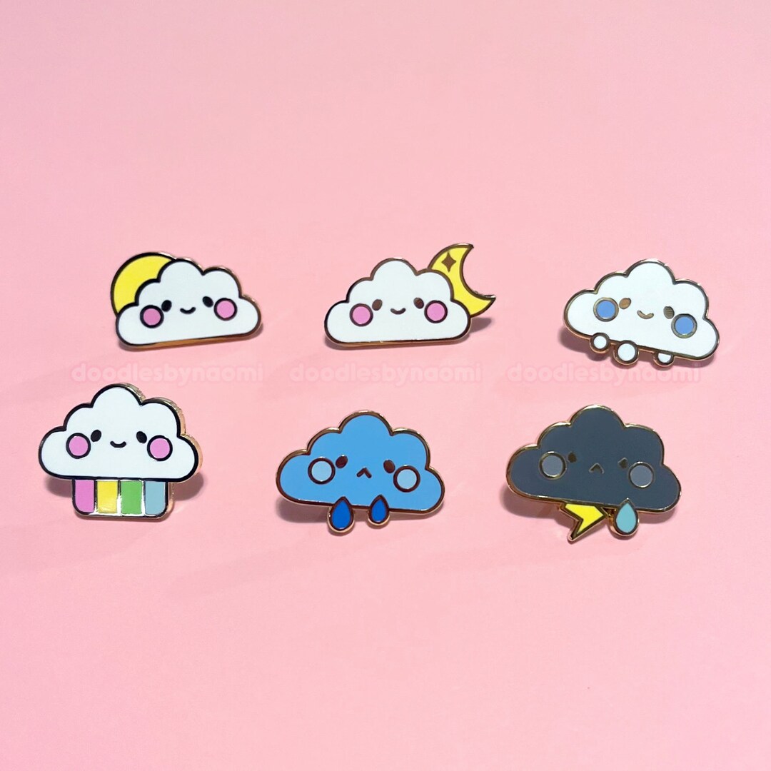 Cloud Enamel Pin | Cloud Pin | Mini Pins | Filler Pins | Cute Enamel ...
