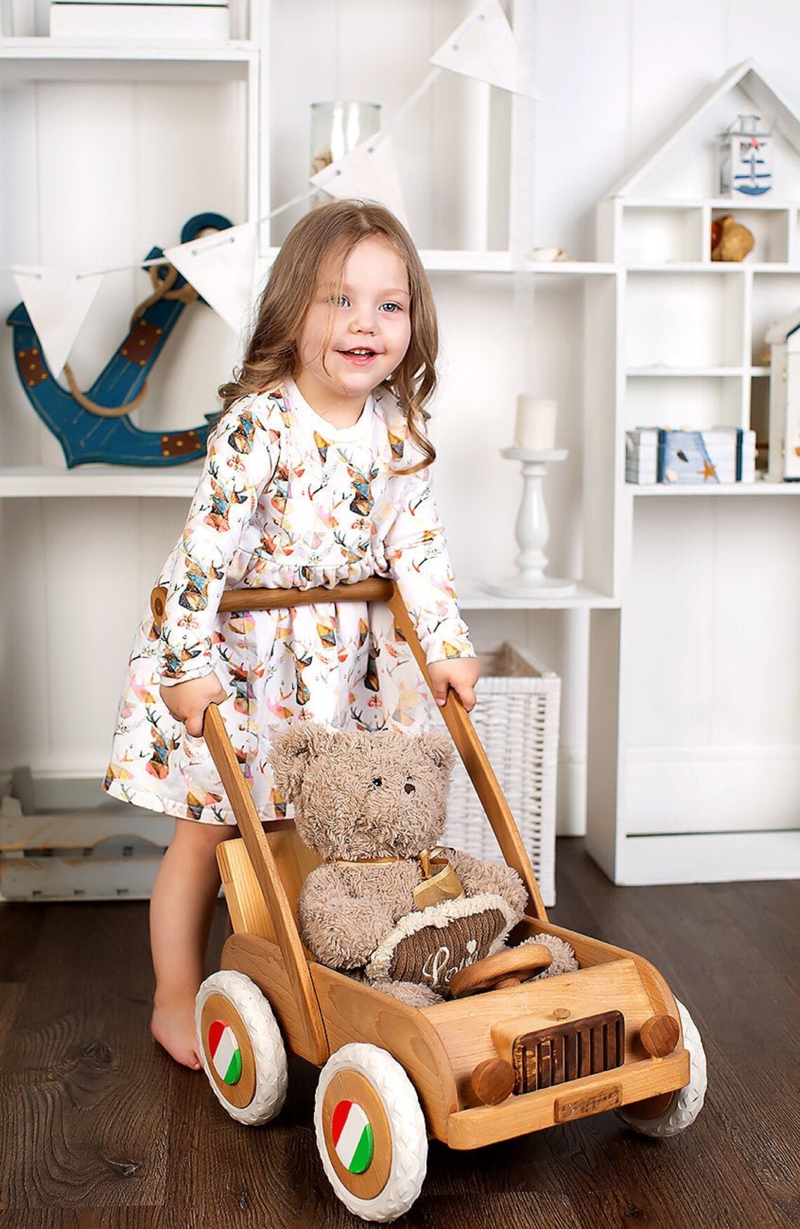 Toy Push Cart Toddler Walker Wooden Walker Cart Toy On | Etsy