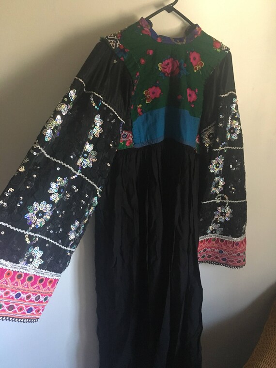 Vintage Afghan Kuchi Tribal Boho Maxi Embroidered Bea… - Gem