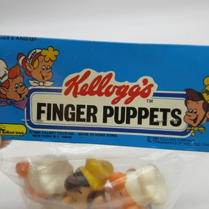 1984 error RICE KRISPIES Finger Puppets Snap Crackle Pop Kellog's ...