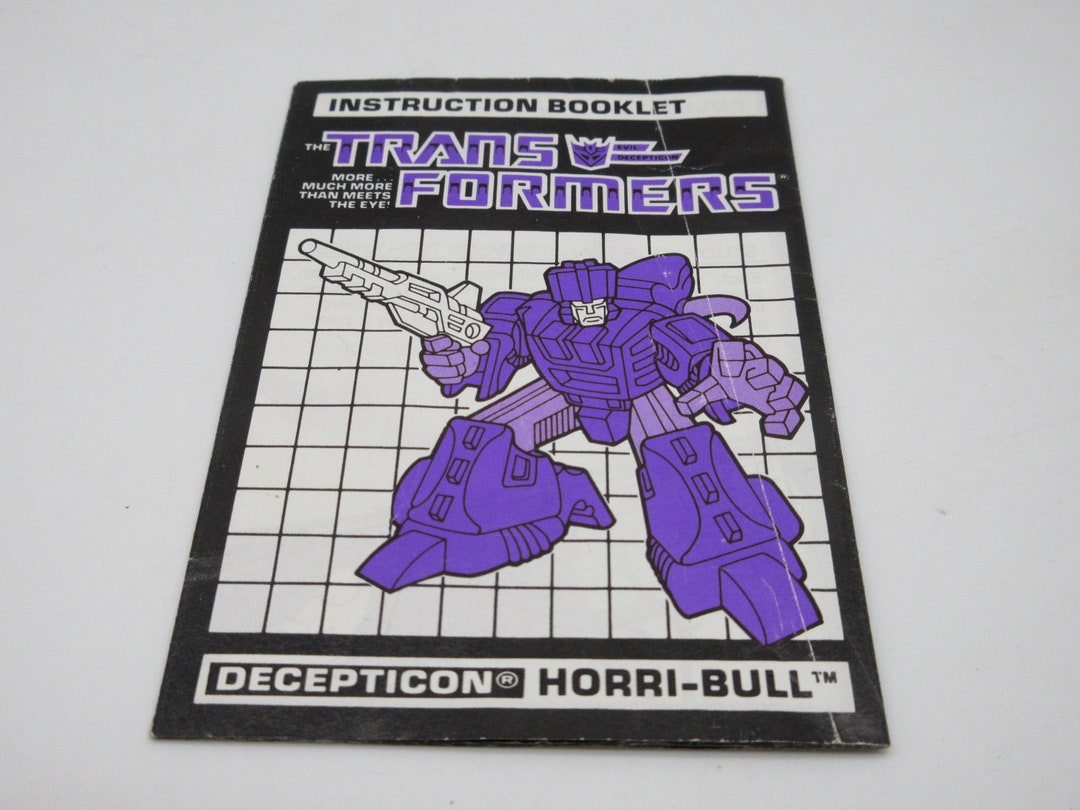 1988 HORRI-BULL INSTRUCTIONS G1 Transformers Action Figure hasbro ...