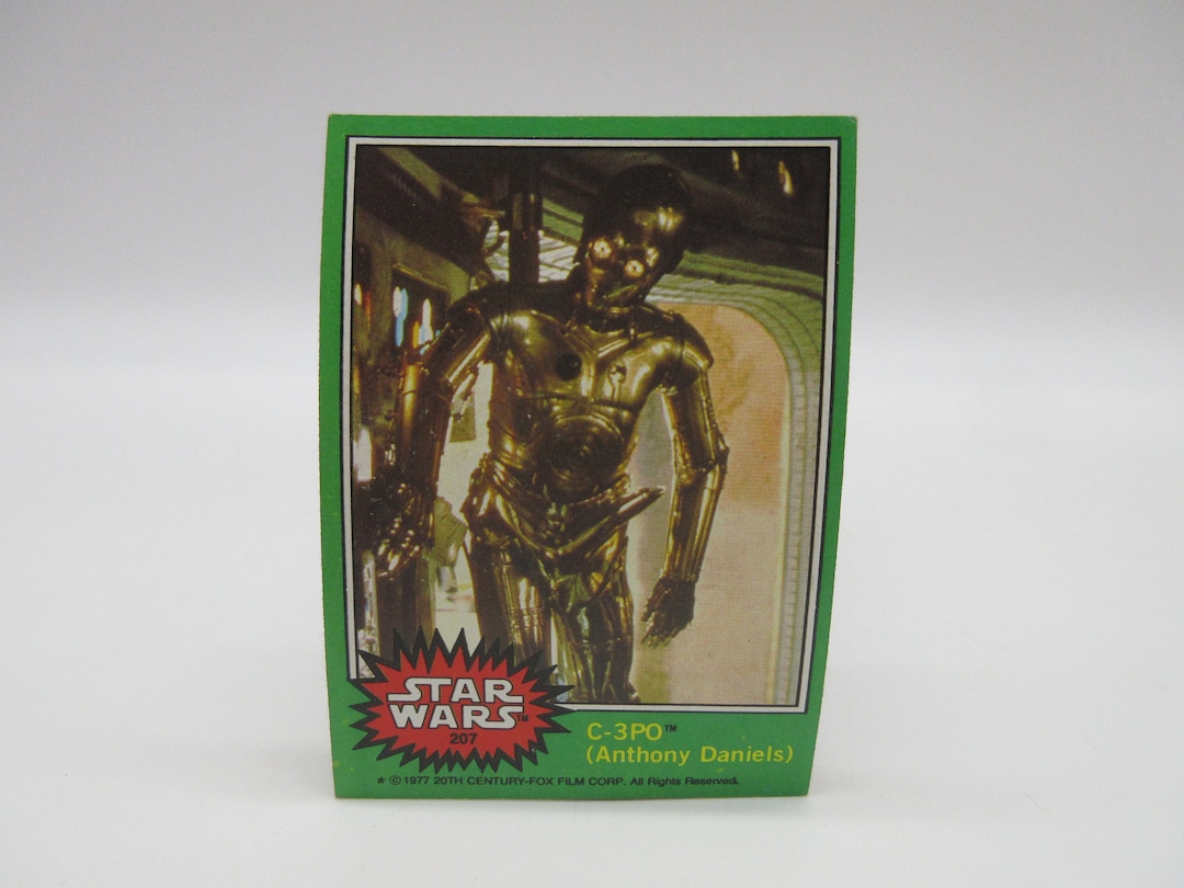 1977 C3PO Error Card 207 Golden Rod 5 Anthony Daniels Star Wars Topps ...