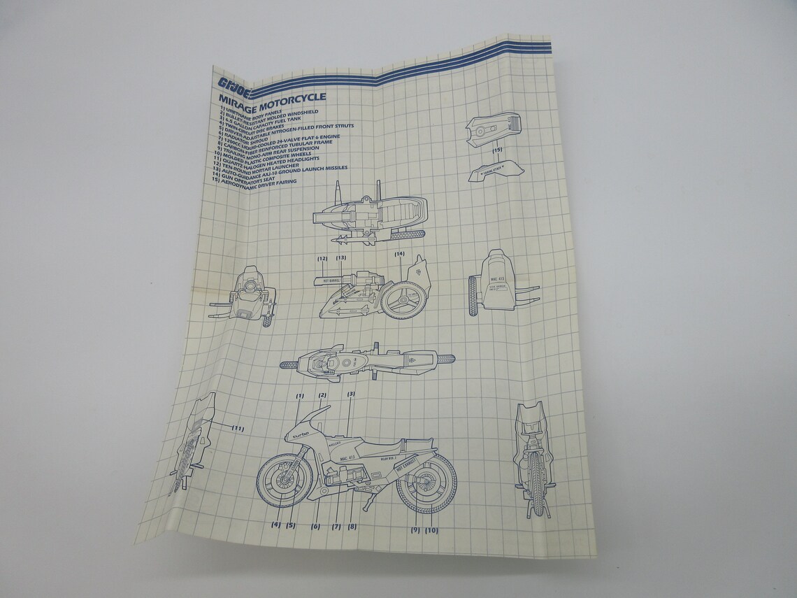 1985 SILVER MIRAGE Instructions / Blueprint /paperwork Gi Joe - Etsy