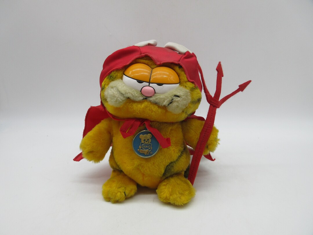1981 GARFIELD DEVIL Plush by Dakin - Jim Davis - Odie - Plush Doll - PVC 80's - Etsy