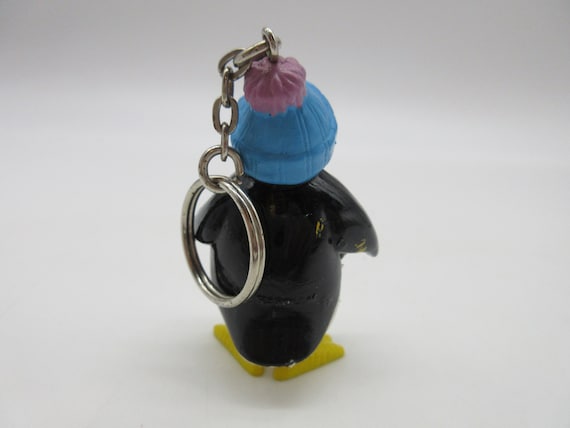 1987 SEAWORLD KEYCHAIN Penguin - Vintage DISNEY Toy - Gem