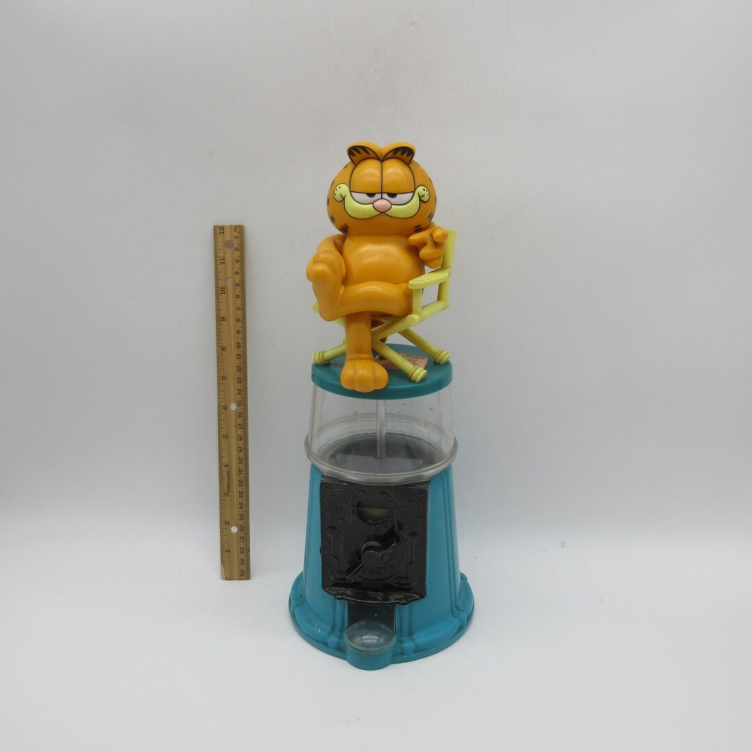 1980's GARFIELD Candy Machine Dispenser - Bubble Gum - Jim Davis - Odie ...