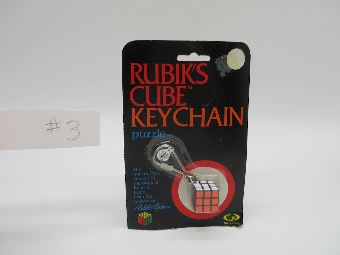 1981 Mini Rubik's Cube Keychain - New on Card #3 - Ideal - Rubik's Cube ...