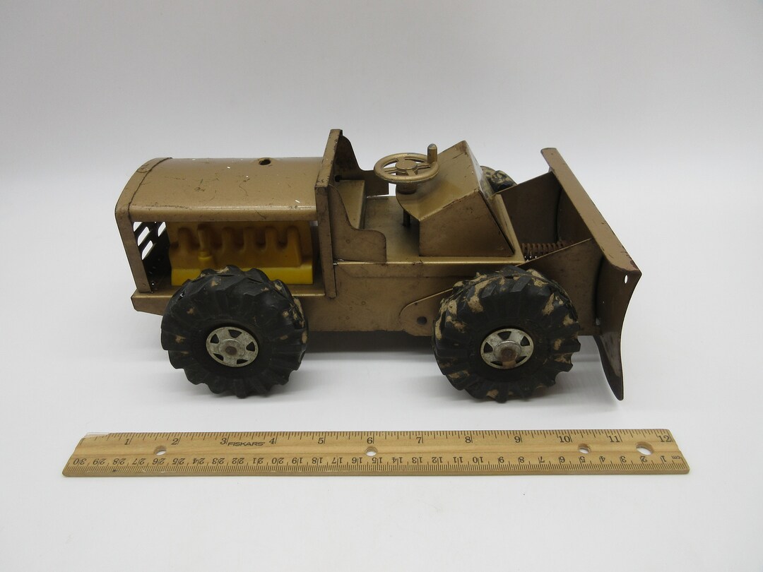 1950's STRUCTO BULLDOZER - Gold - Pressed Steel - Diecast - Etsy