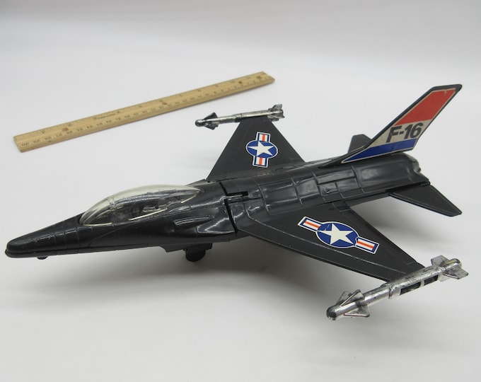 1980's Processed Plastic Inc F-16 JET Gi Joe Vehicle hasbro Action ...