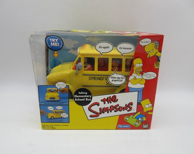 2002 the Simpsons Talking School Bus W/ Auto - Playmate - MISB - New ...