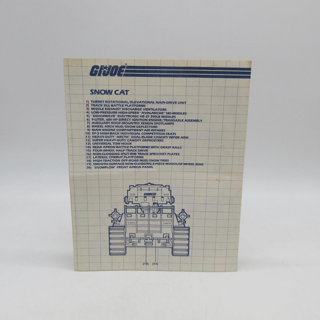 1985 SNOWCAT Instructions / Blueprint /paperwork Gi Joe (hasbro) Action ...