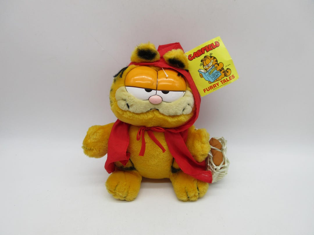 1980's GARFIELD Little Red Riding Hood Plush Jim Davis Odie Plush Doll ...