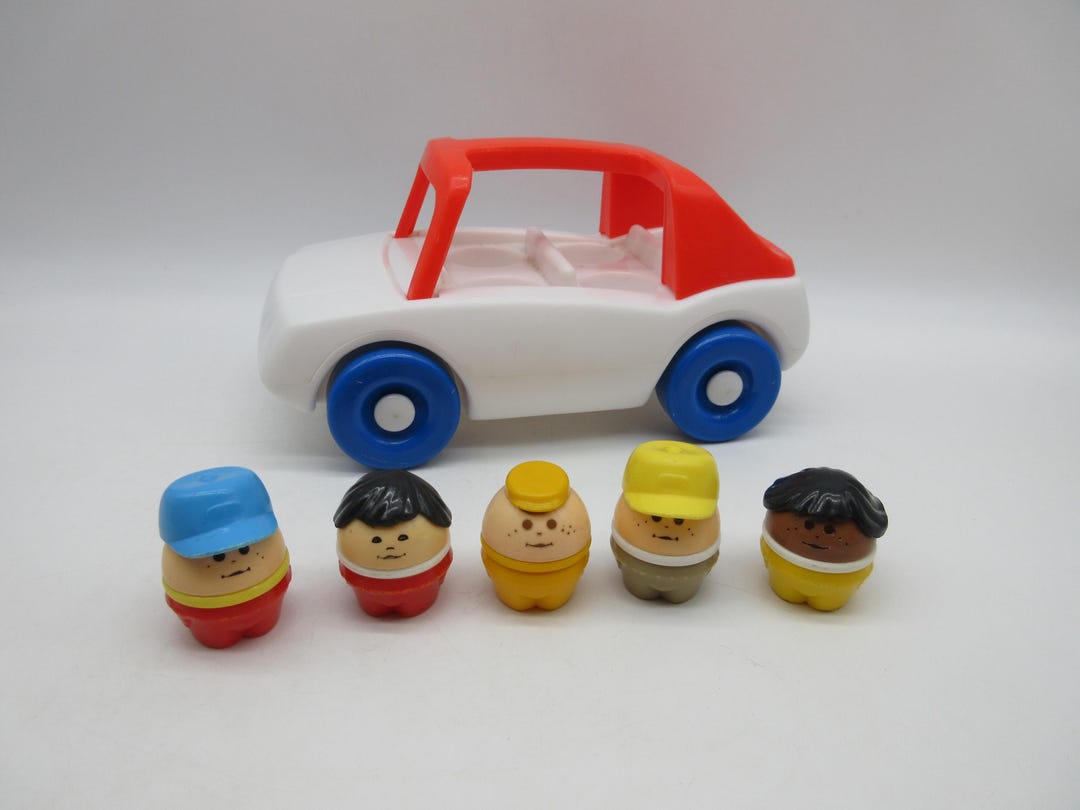 1985 Little Tikes White Car + People - Fisher Price - Little People ...