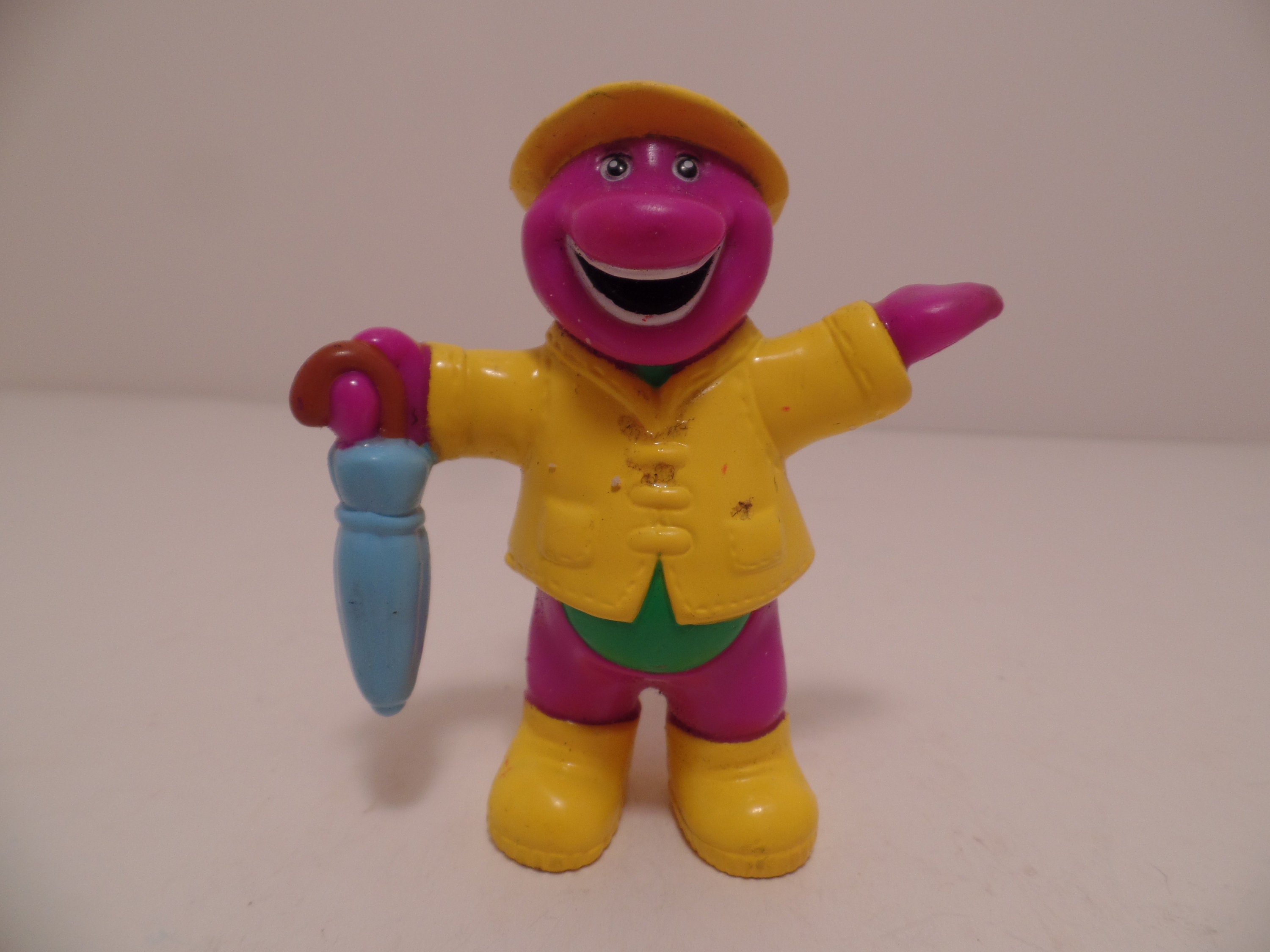 1990's 3 BARNEY PVC Rain Raincoat Umbrella Action | Etsy