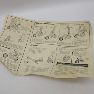 1973 EVIL KNIEVEL Stunt Cycle Motorcycle BOX Instructions Sticker Sheet ...
