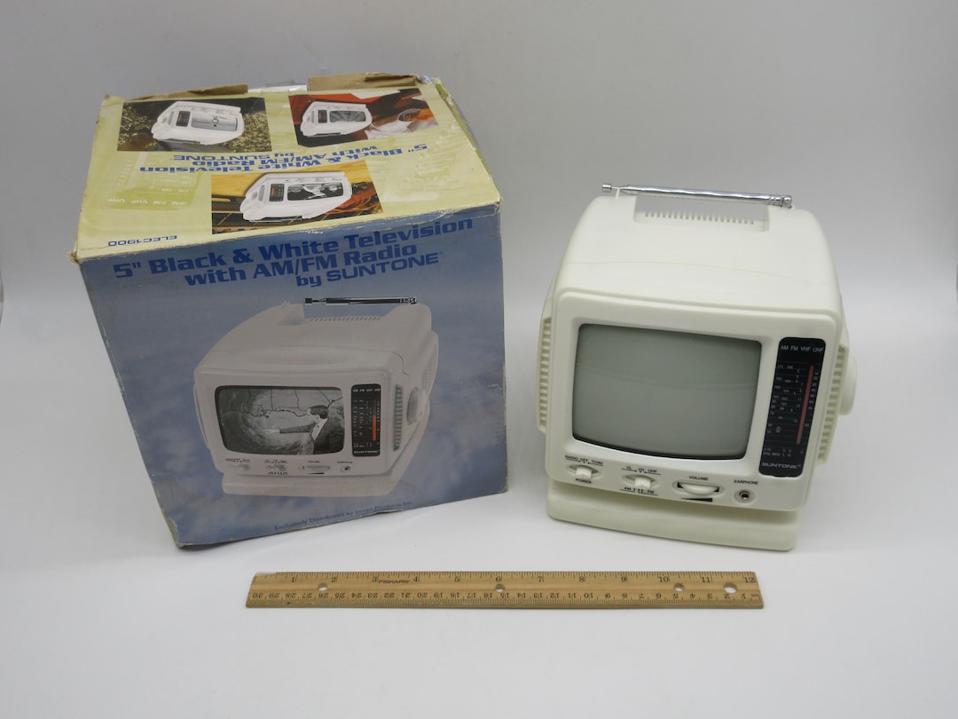 1990's Analog 5 B&W Portable TV New in Box Suntone W/ AM/FM Radio - Etsy