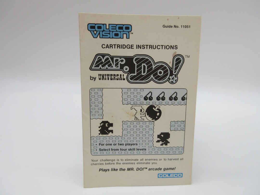 1983 Mr. Do Instructions Atari Coleco Colecovision Video Game 2600 5600 ...