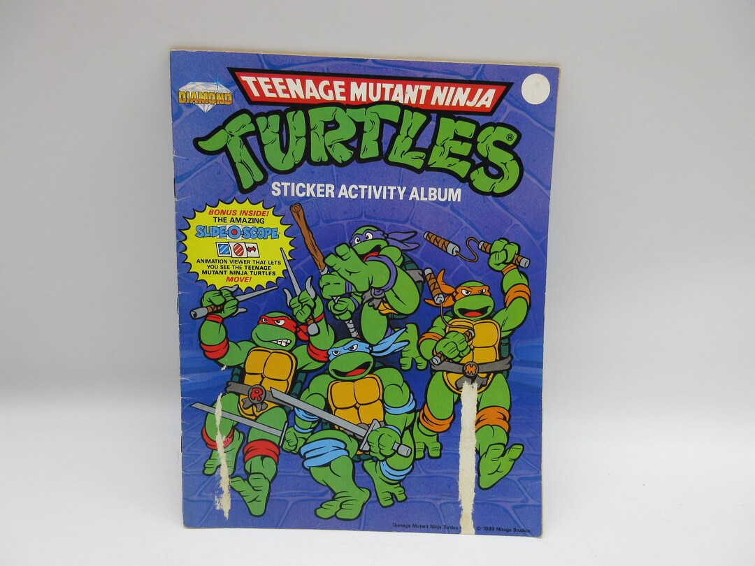 1989 Teenage Mutant Ninja Turtles Sticker Activity Album Book TMNT ...