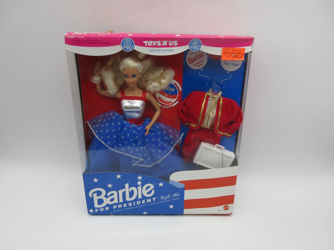 1991 BARBIE for PRESIDENT Toys R Us Limited Edition Barbie Doll New in ...