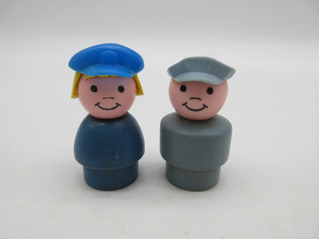 Wooden Mailman Police Officer Vintage Fisher Price Little People ...
