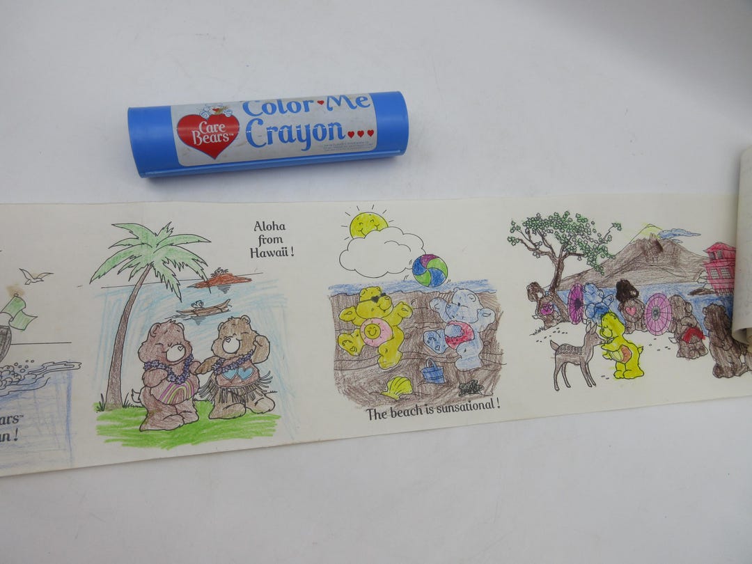 1985 Care Bears Coloring Scroll - Color Me Crayon - American Greetings ...