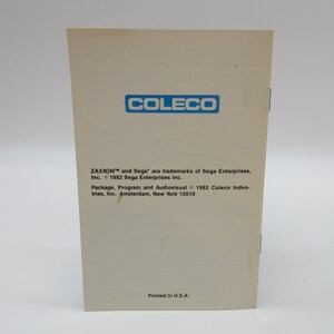 1982 ZAXXON Instructions Atari Coleco Colecovision Video Game 2600 5600 ...