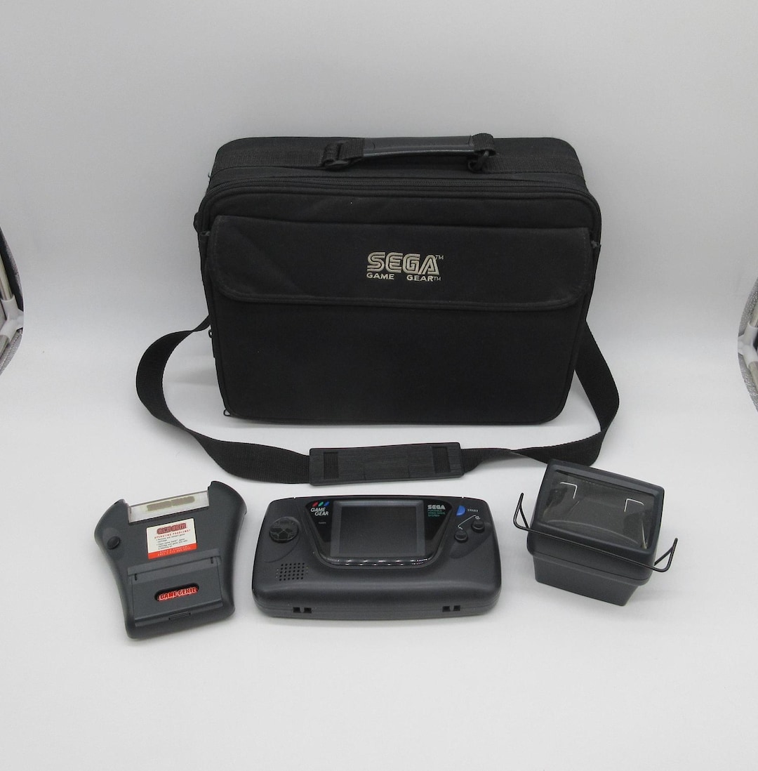 1990 SEGA GAME GEAR System Case Battery Game Genie Adapter Sega Master ...