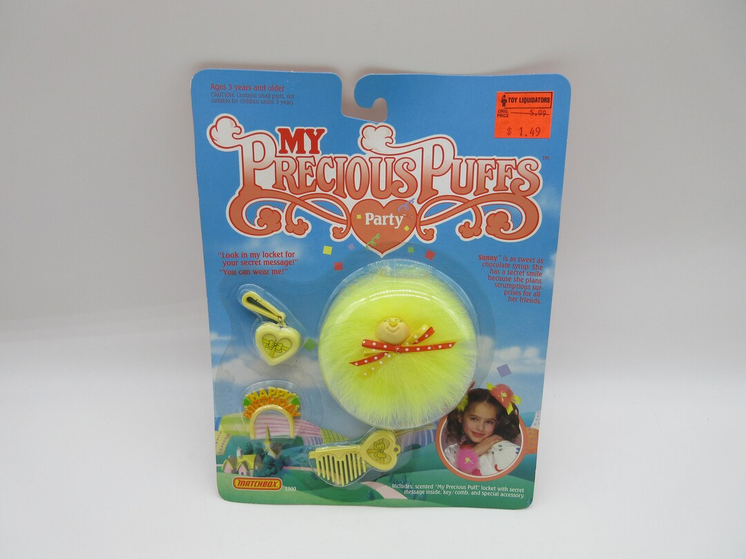1987 MY PRECIOUS PUFFS Sunny Yellow by Matchbox Moc Sealed New Complete ...