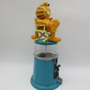 1980's GARFIELD Candy Machine Dispenser Bubble Gum Jim Davis Odie Plush ...