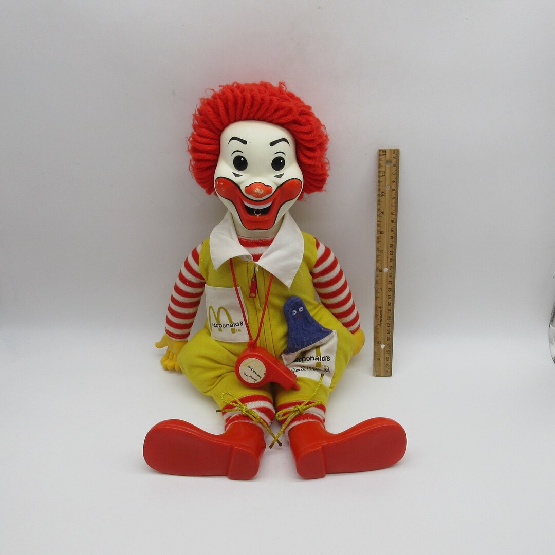 1978 21" Ronald Mcdonald Plush Doll W/ Grimace + Whistle - Etsy