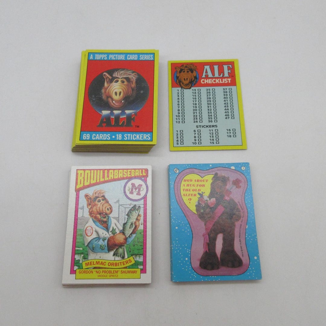 1988 ALF Complete Set of 66 Cards + 18 Stickers + Wrapper - Topps - Non ...