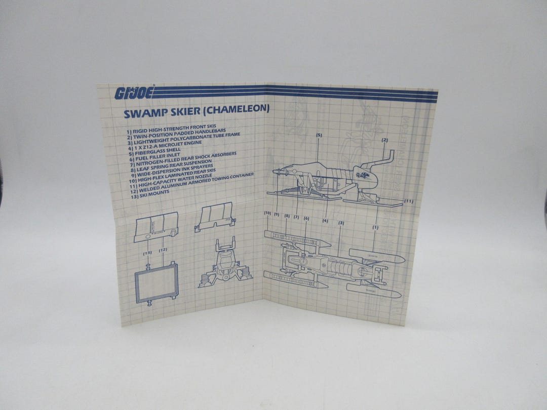 1984 SWAMP SKIER Instructions / Blueprint /paperwork Gi Joe (hasbro ...