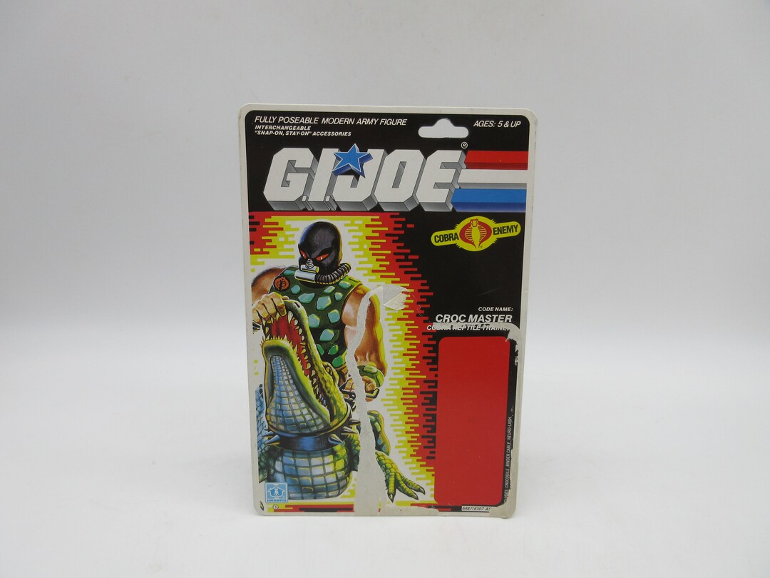 1987 CROC MASTER Full Filecard / Cardback Gi Joe hasbro Action Figure ...
