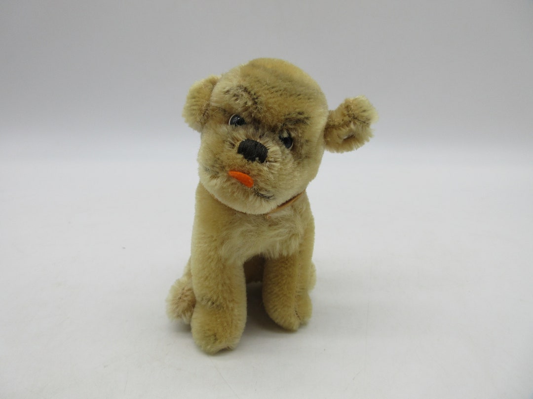 1960's STEIFF Mopsy Bulldog Puppy Dog Plush Antique Walt Disney Mohair ...
