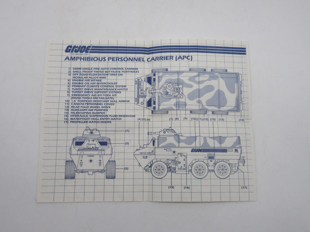 1983 APC Instructions / Blueprint /paperwork Gi Joe hasbro Action ...