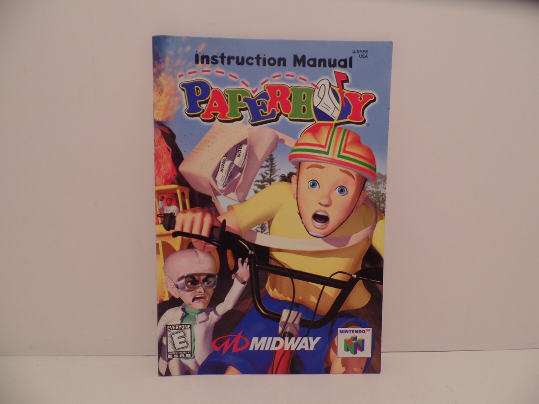 1996 Paperboy N64 Instruction Manual Paperwork Instructions Booklet NES ...