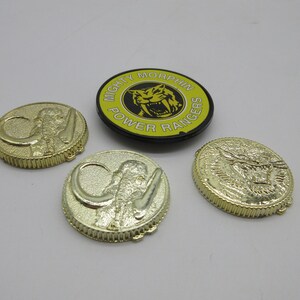 1993 MMPR Gold COIN Lot - Mastadon + Sabertooth - Mighty Morphin Power ...