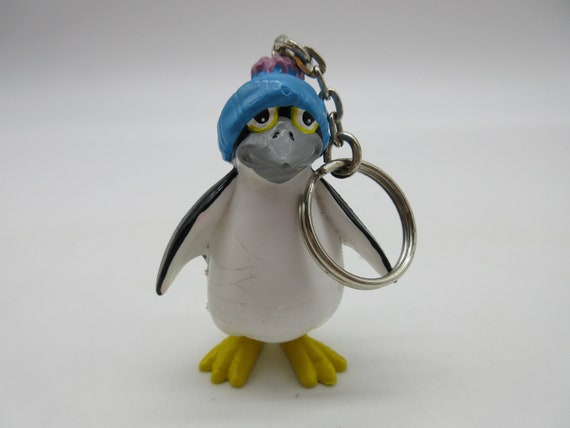1987 SEAWORLD KEYCHAIN Penguin - Vintage DISNEY Toy - Gem