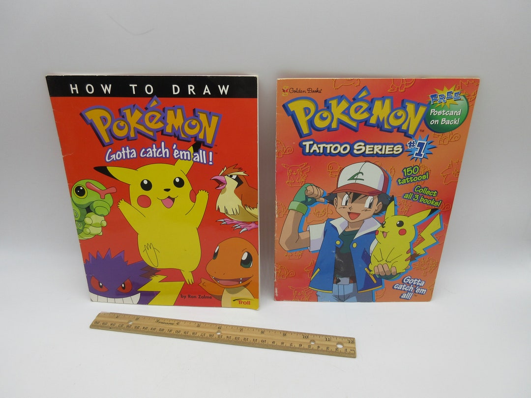 1999 POKEMON Coloring Activity Drawing Books - Tomy - PVC Figure ...