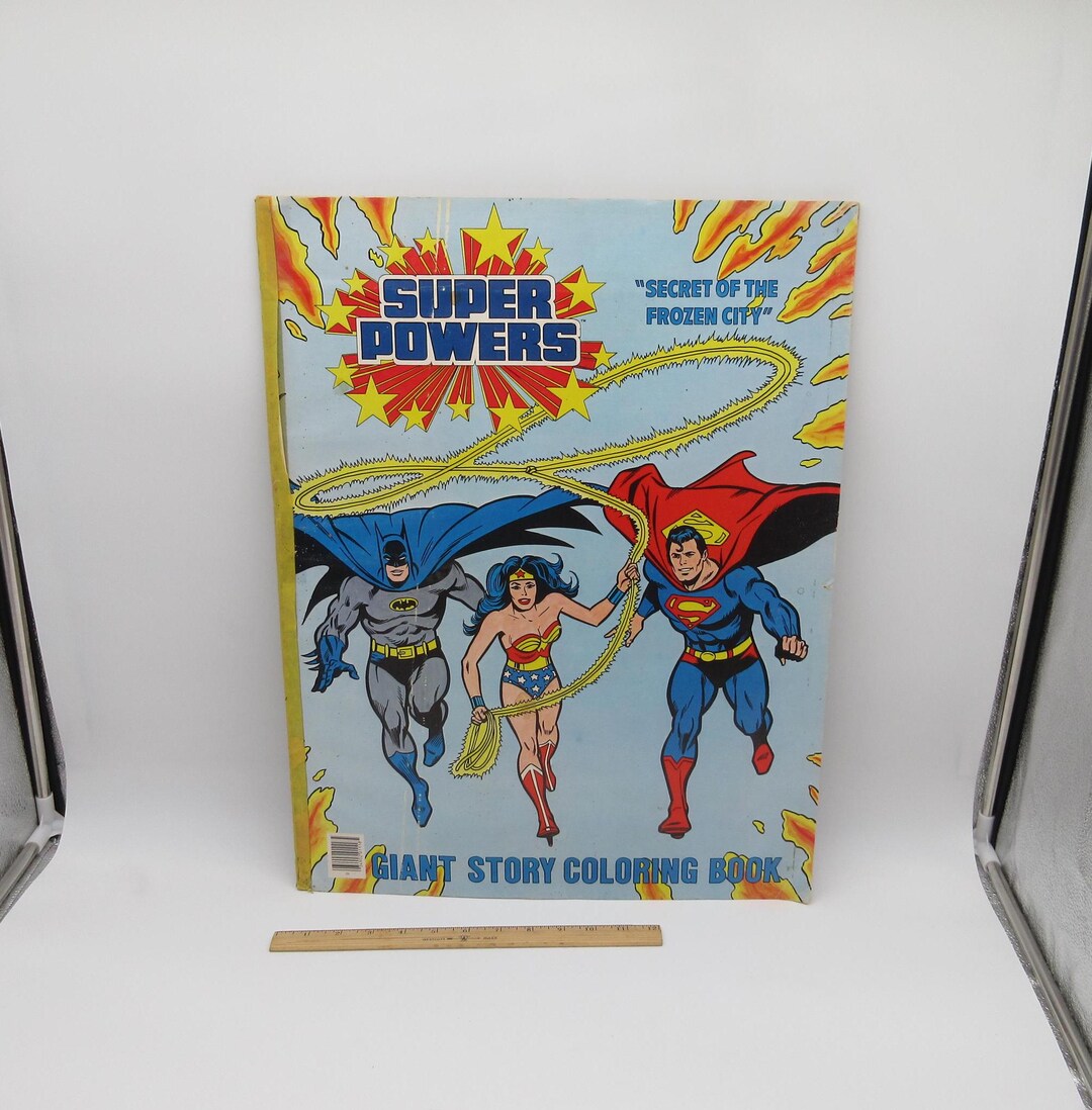 1984 Giant SUPER POWERS Coloring Book - Secret of the Frozen City ...