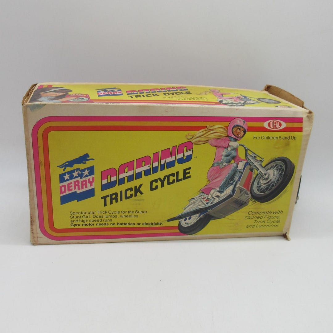 1972 DERRY DARING Trick Cycle 100% Complete W/ Box - Evel Knievel W ...