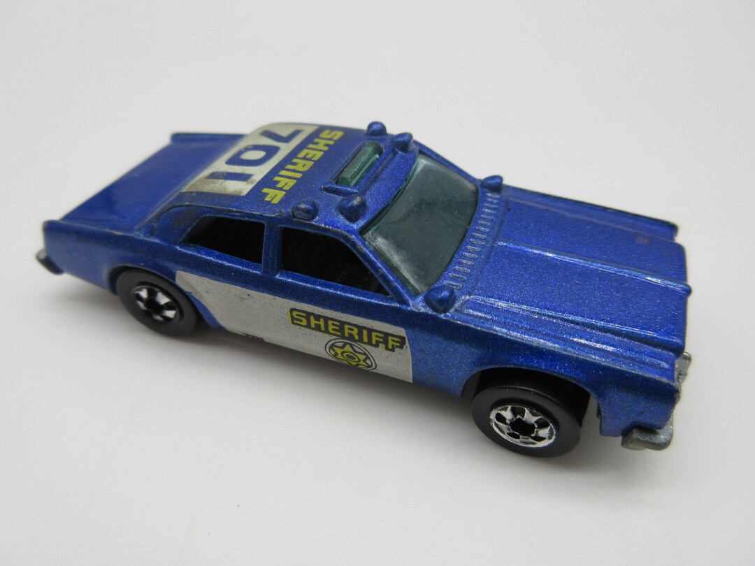 1977 Sheriff Police Car Metalic Flake Blue Black Wall Hot Wheels ...