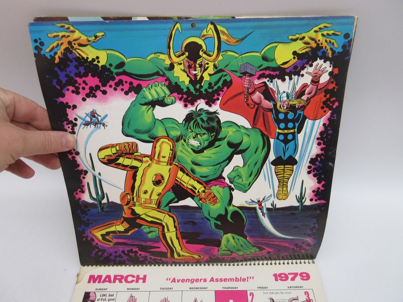 1979 MARVEL the Hulk CALENDAR Comic Book Mego Action - Etsy